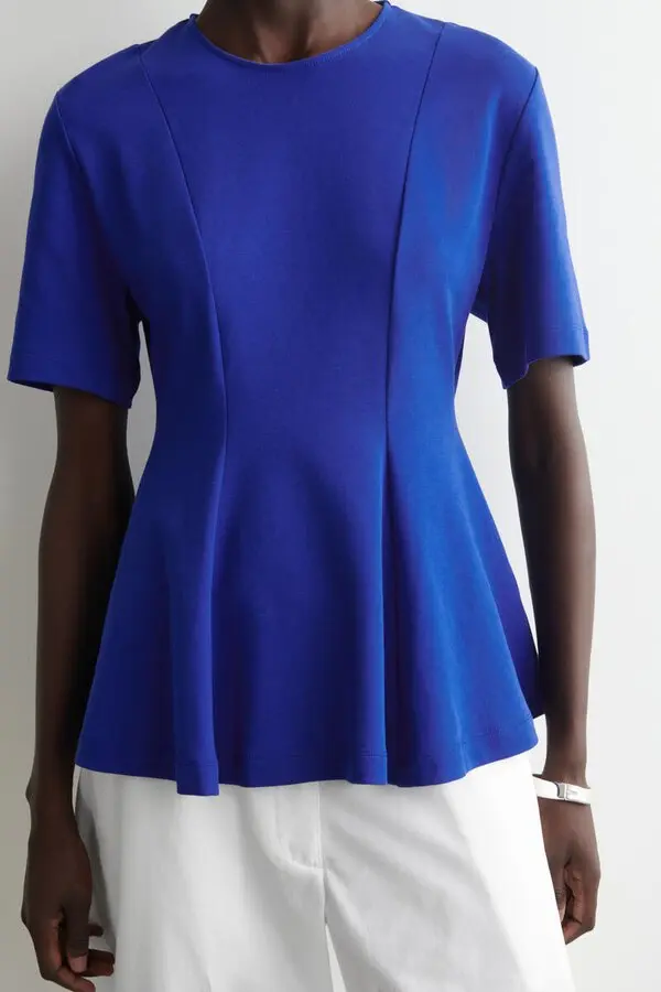 Cos Waisted Cotton T-shirt - Blue