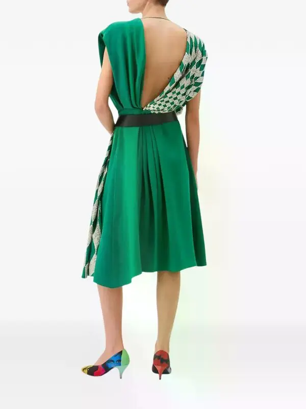 Versace Embroidered Silk Midi Dress