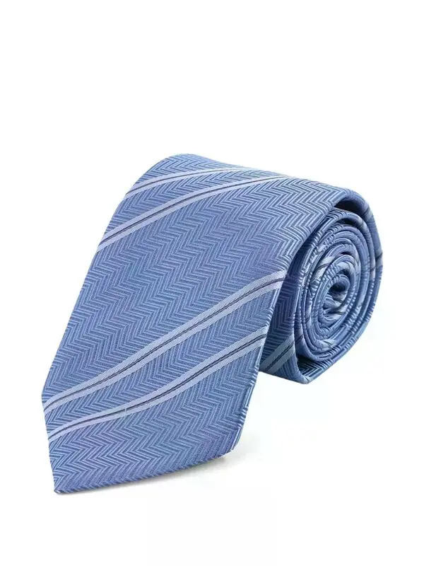 Brunello Cucinelli Silk Regimental Tie - Blue