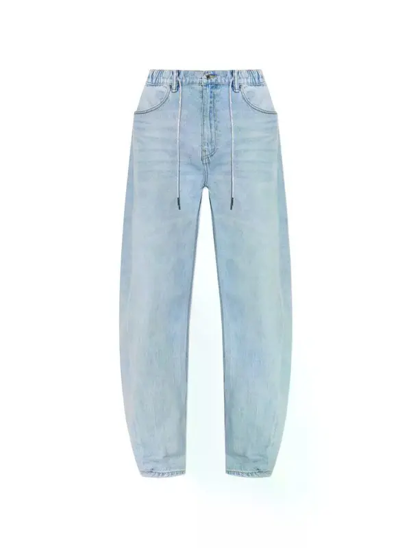 Alexander Wang Crystal-embellished Drawstring Jeans - Blue