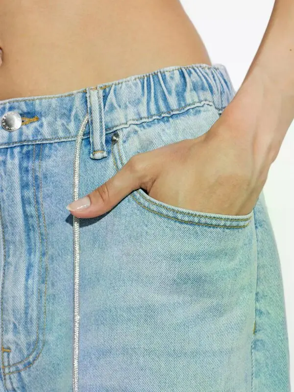 Alexander Wang Crystal-embellished Drawstring Jeans