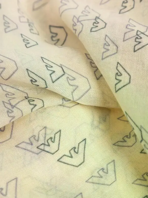 Emporio Armani Monogram-print Frayed Scarf