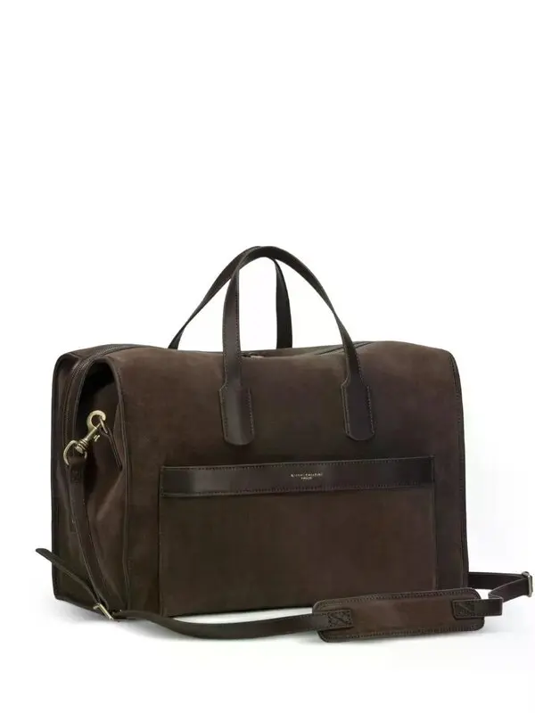 GIANNI CHIARINI Suede Tote Bag With Leather Trim