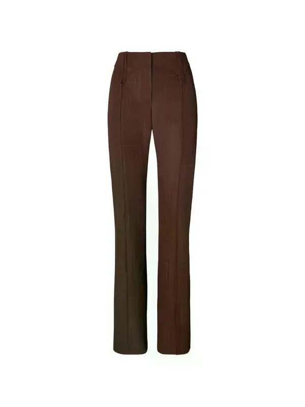 Tory Burch Slim Fit Wool Pants - Brown
