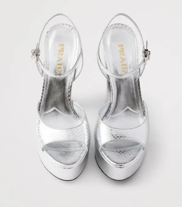 Prada Snakeskin Platform Sandals