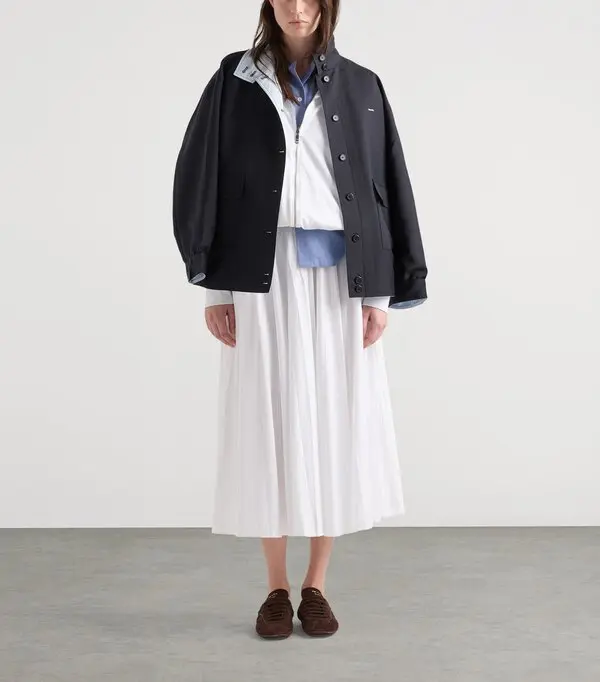 Prada Fil-á-fil Shirt With Drawstring Puff Sleeves