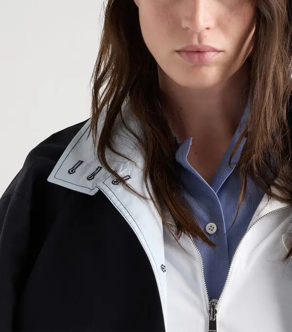 Prada Fil-á-fil Shirt With Drawstring Puff Sleeves