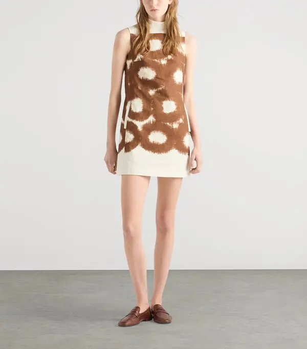 Prada Canvas Circle Print Mini Dress