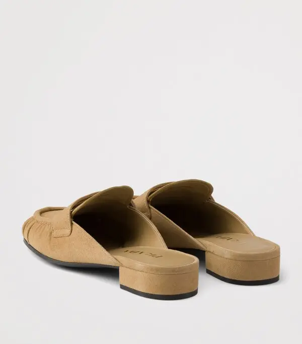 Prada Suede Mules - Neutral