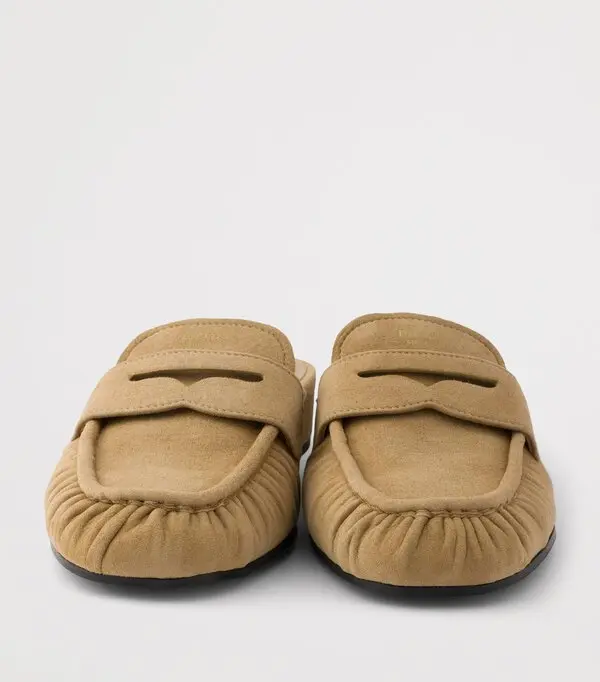 Prada Suede Mules - Neutral