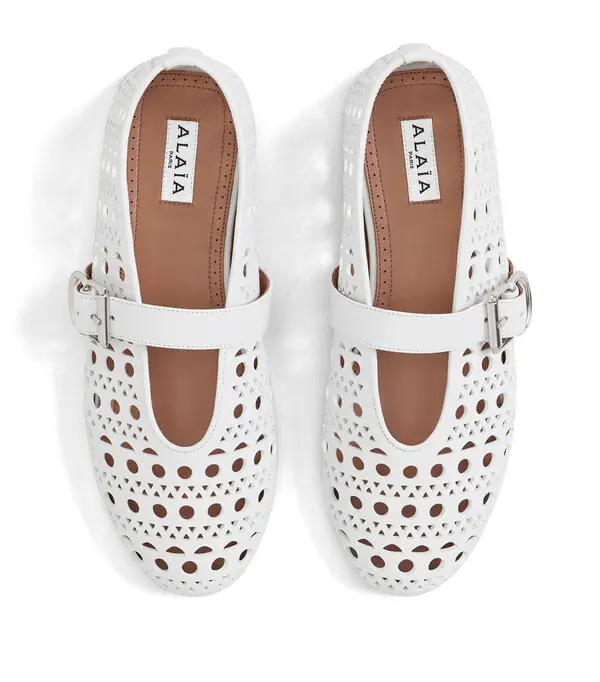 Alaïa Lambskin Vienne Ballet Flats With Buckle Detail