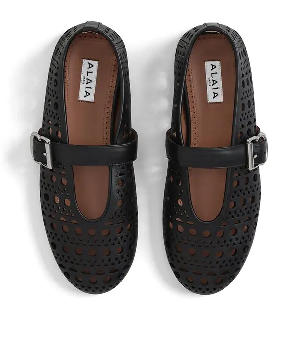 Alaïa Lambskin Vienne Ballet Flats With Buckled Strap