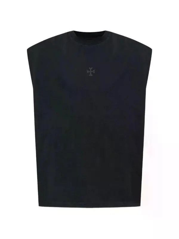 Vetements Logo Print Sleeveless T-shirt - Black