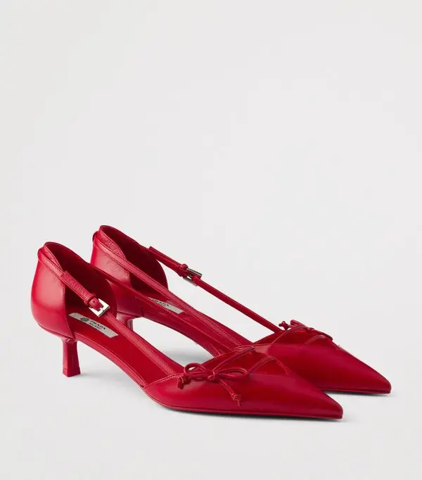Prada Leather Open-side Pumps