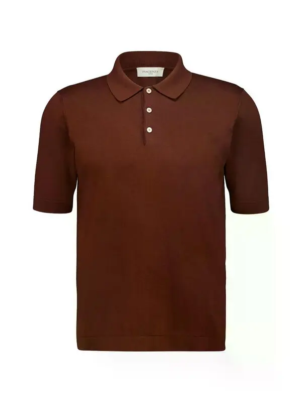 PIACENZA CASHMERE 1733 Short-sleeved Polo Shirt - Brown