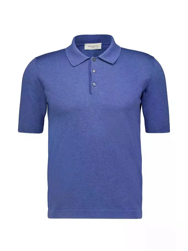PIACENZA CASHMERE 1733 Short-sleeve Polo Shirt - Blue