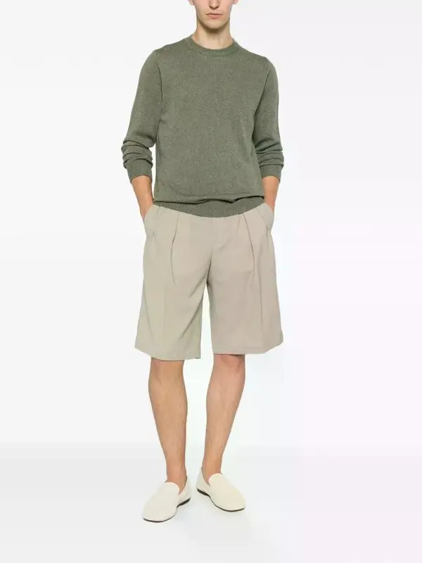 BRIGLIA 1949 Bedfords Pleated Shorts - Green