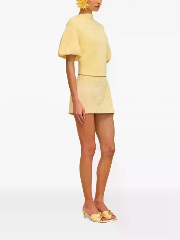 Cult Gaia Savoy Jacquard Mini Skirt - Yellow