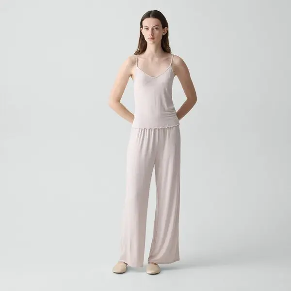 Theory Fluid Pull-on Pant In Lounge Jersey - Pearl