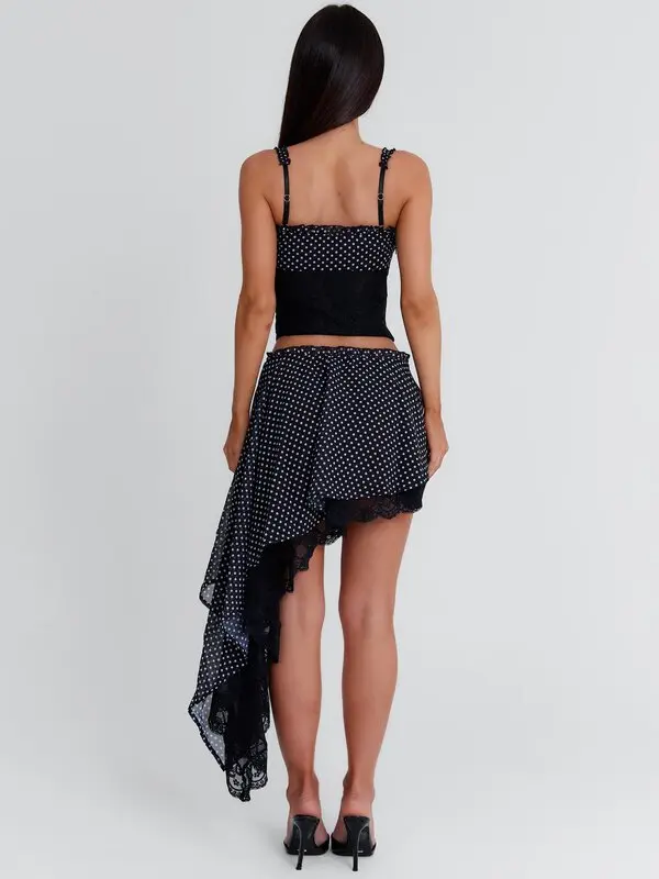 OUTCAST Fable Mini Skirt Black Polka Dot