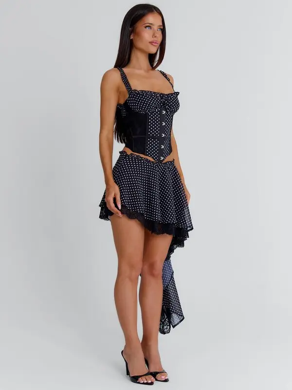OUTCAST Fable Mini Skirt Black Polka Dot