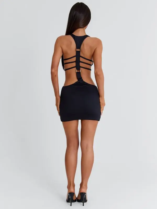OUTCAST Mylee Mini Dress Sculpting Silhouette With Waist Cut-outs