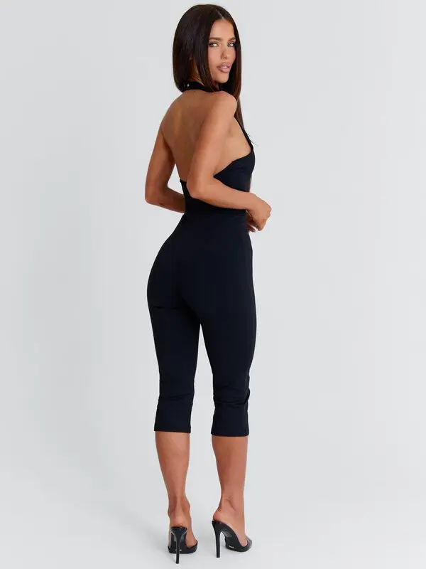 OUTCAST Vidae Jumpsuit With Plunge Neckline And Eyelet Detail