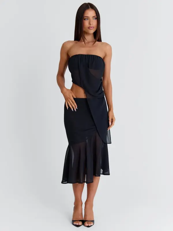 OUTCAST Itzeli Strapless Georgette Top