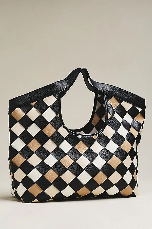 Anthropologie Woven Carryall Handbag - Neutral Pattern