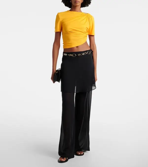 Christopher Esber Belted Wide-leg Silk Pants - Black