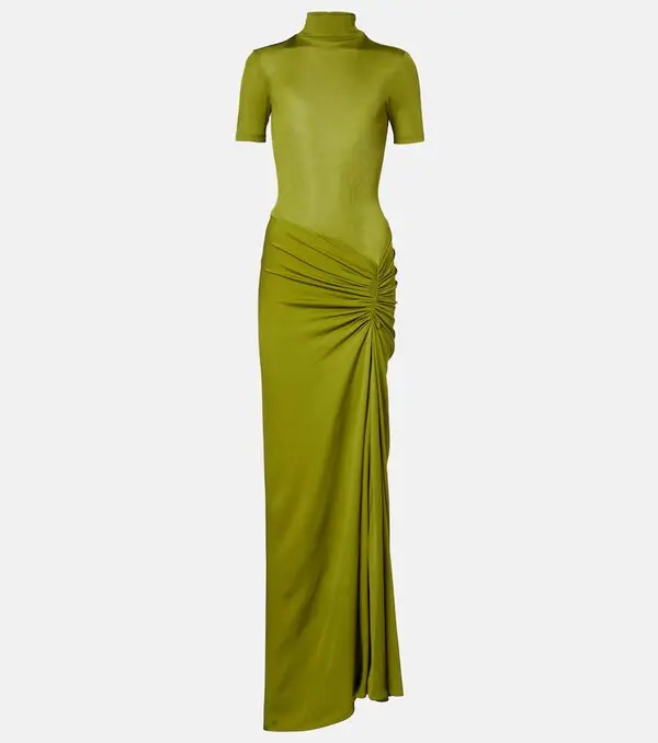 Christopher Esber Ruched Tee Gown - Green