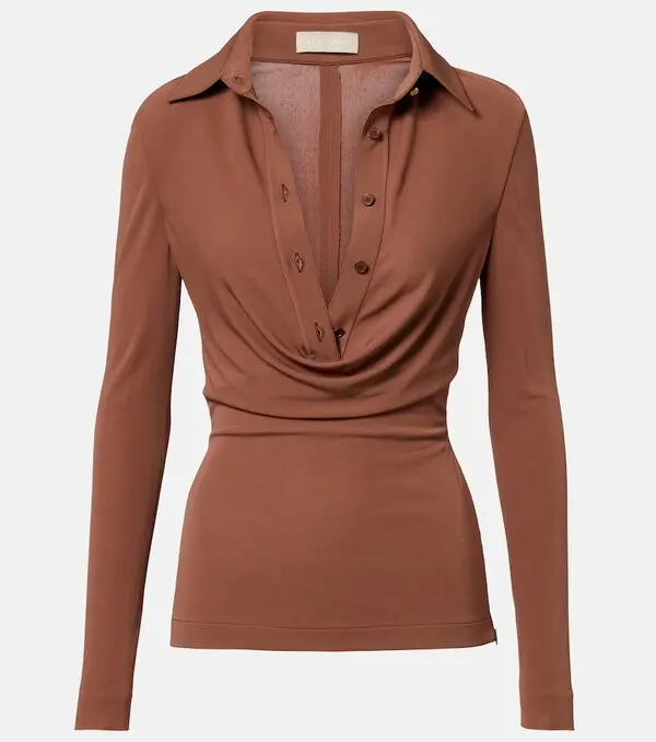 Elie Saab Viscose Jersey Top - Brown