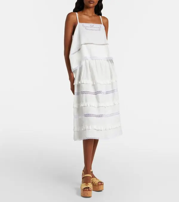 Prada Crochet Wedge Sandals - Beige