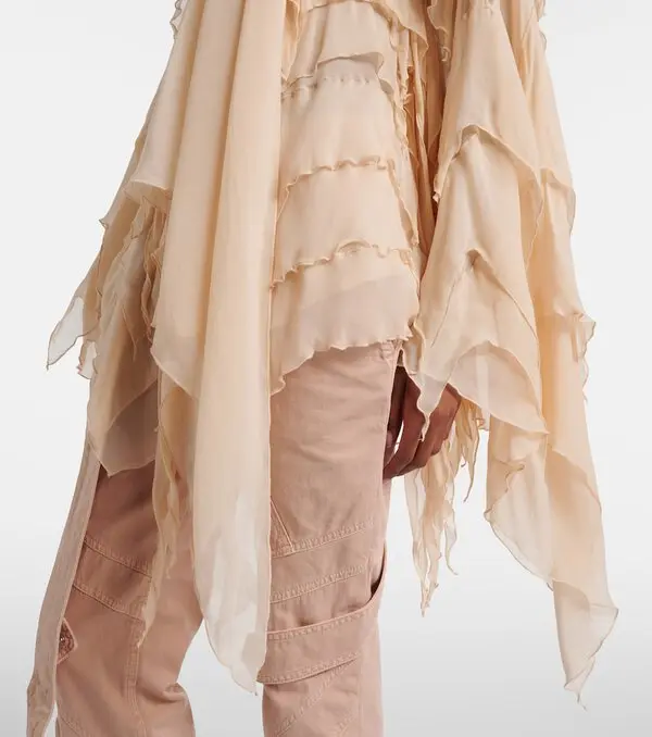 Blumarine Ruffled Scarf-detail Georgette Blouse