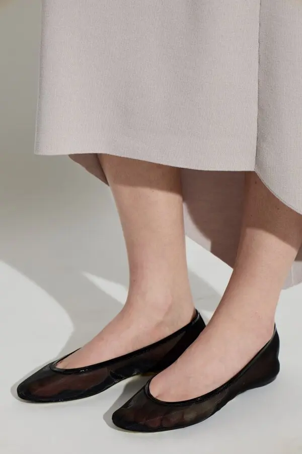 LANVIN Ballet Flats With Mesh Upper And Leather Insole