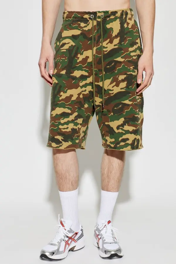 A BATHING APE Camouflage Print Cotton Shorts