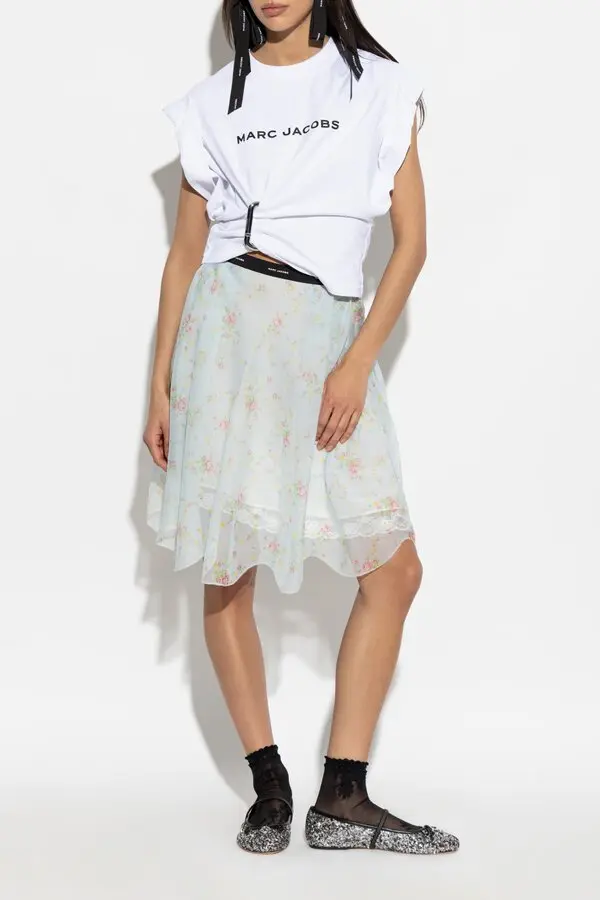 Marc Jacobs Floral Motif Midi Skirt