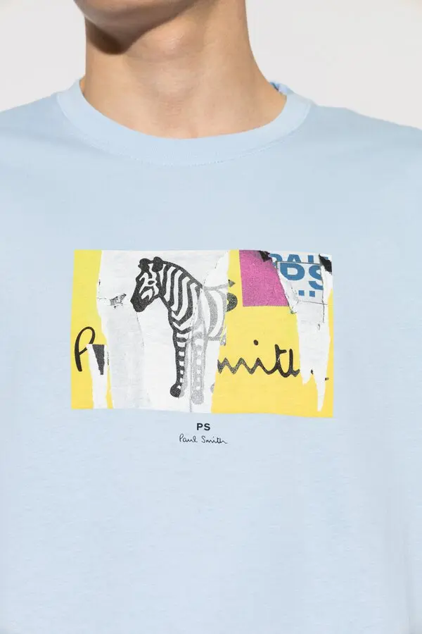 Paul Smith T-shirt With Print - Light Blue