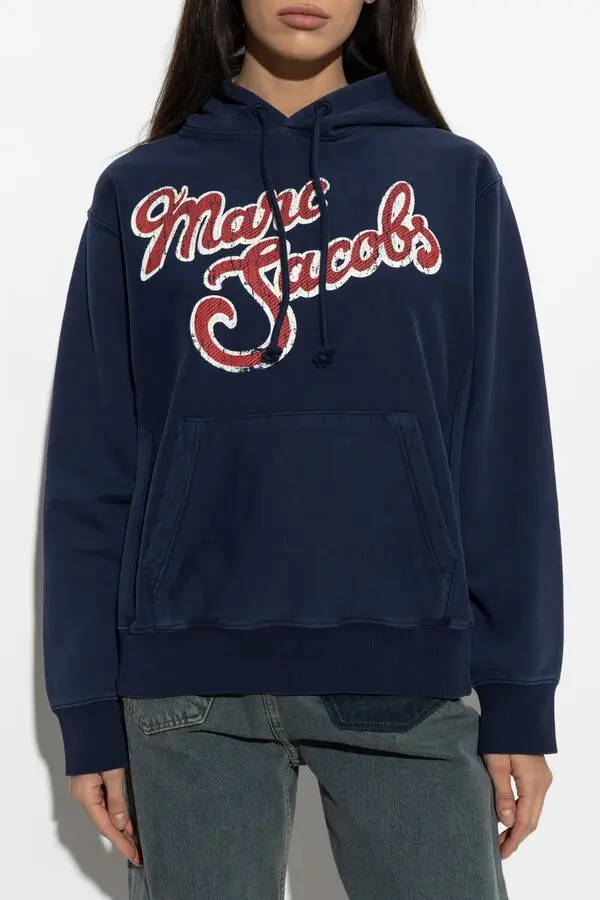Marc Jacobs Oversized Logo Hoodie - Navy Blue