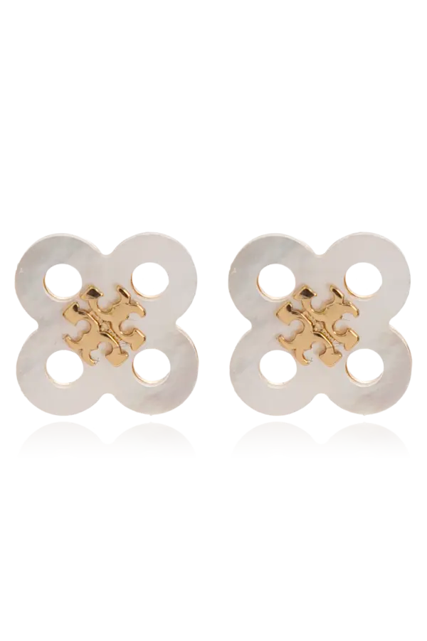 Tory Burch Mother-of-pearl Clover Stud Earrings - Gold