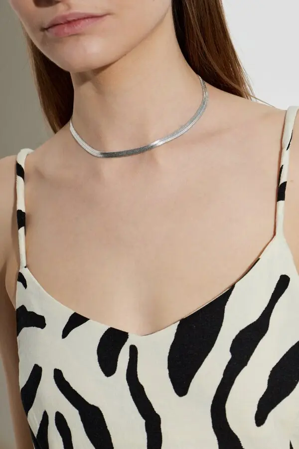 ALLSAINTS Tone Brass Link Necklace - Silver