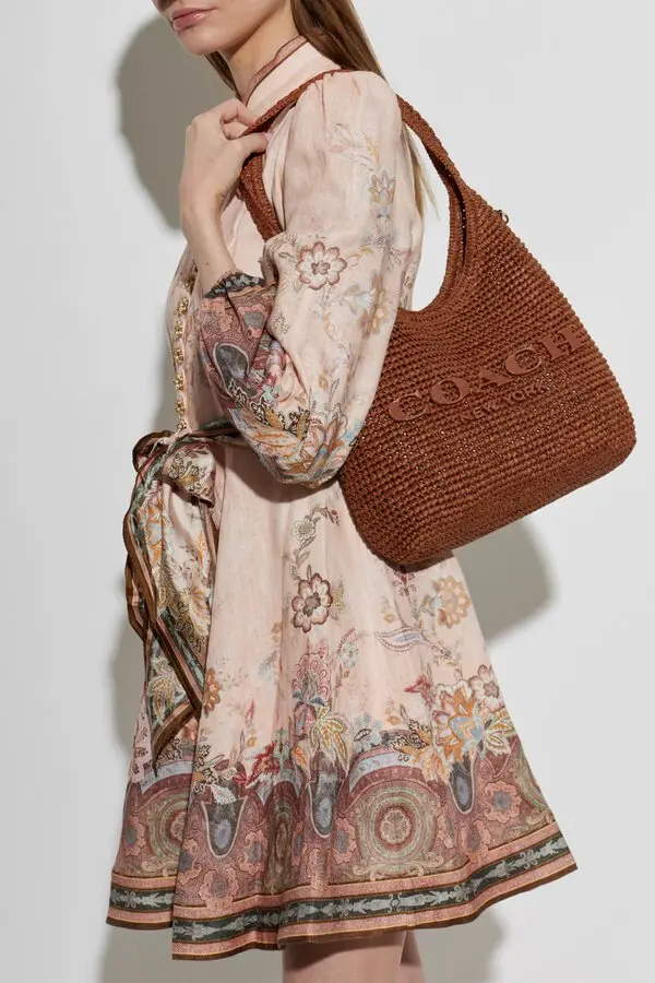 COACH Brooklyn 28 Raffia Shoulder Bag