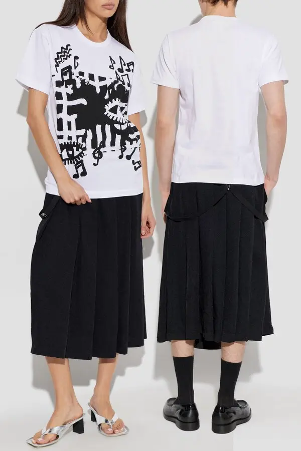 Comme Des Garçons Midi Skirt With Detachable Suspenders