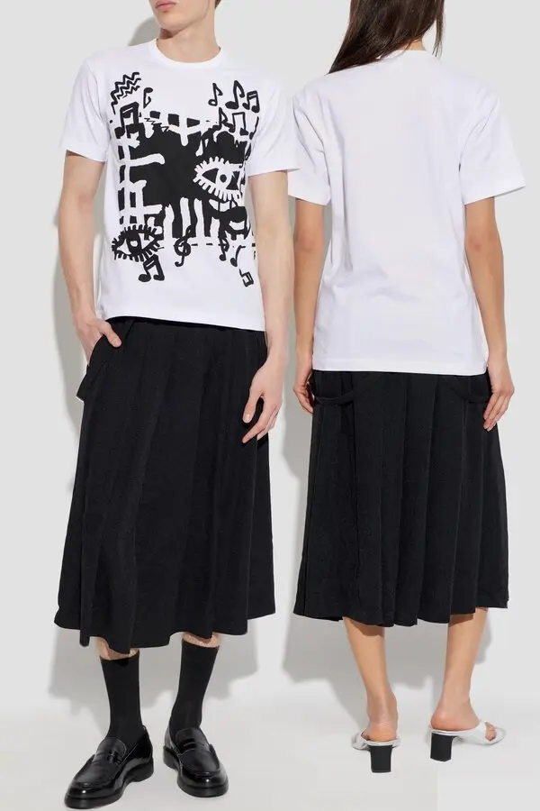 Comme Des Garçons Midi Skirt With Detachable Suspenders