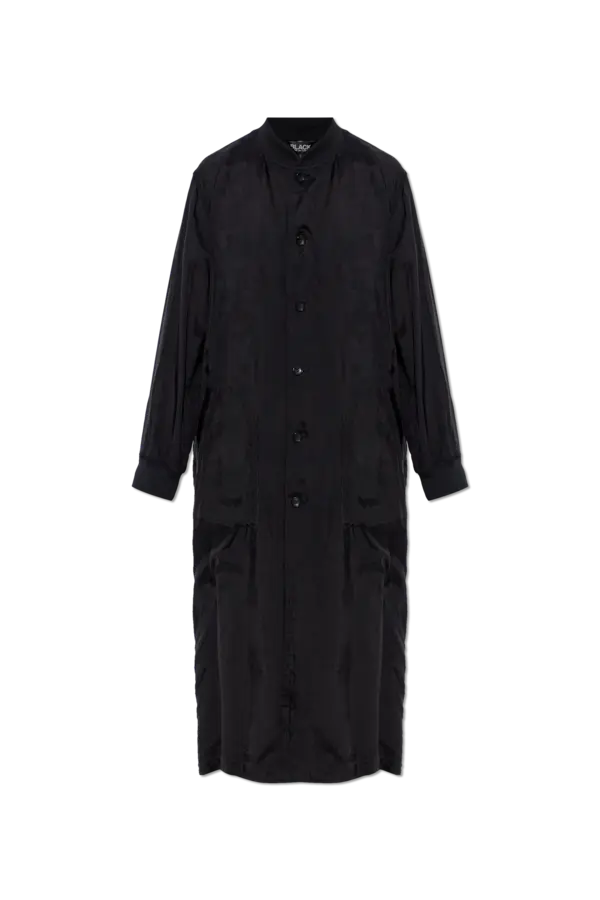 Comme Des Garçons Printed Logo Coat - Black