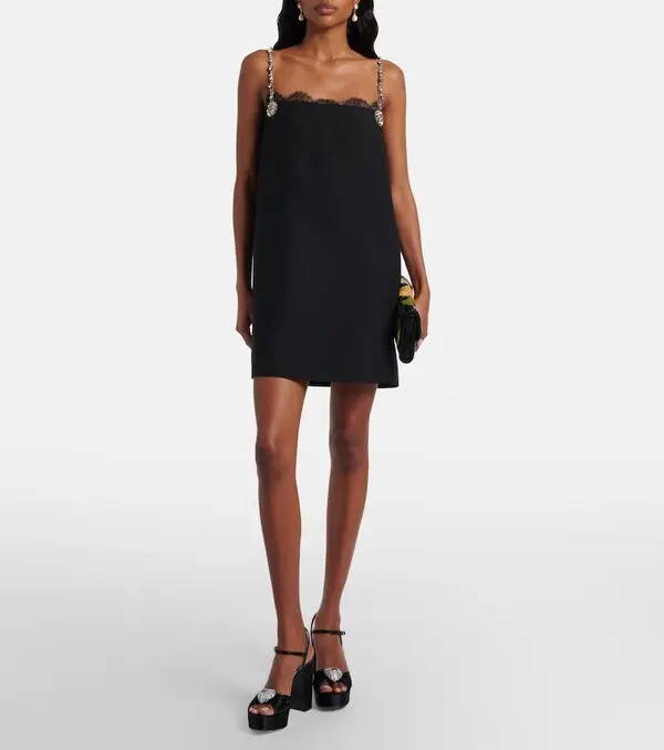 Valentino Garavani Embellished Satin Platform Sandals - Black