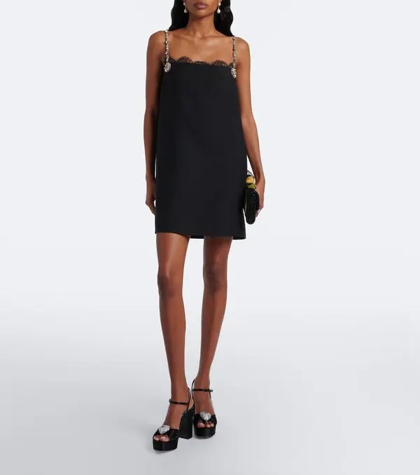 Valentino Garavani Embellished Satin Platform Sandals - Black