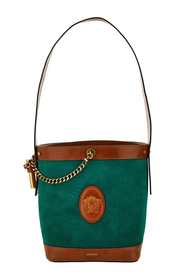 Versace Small Bucket Bag With Medusa Detail - Gold