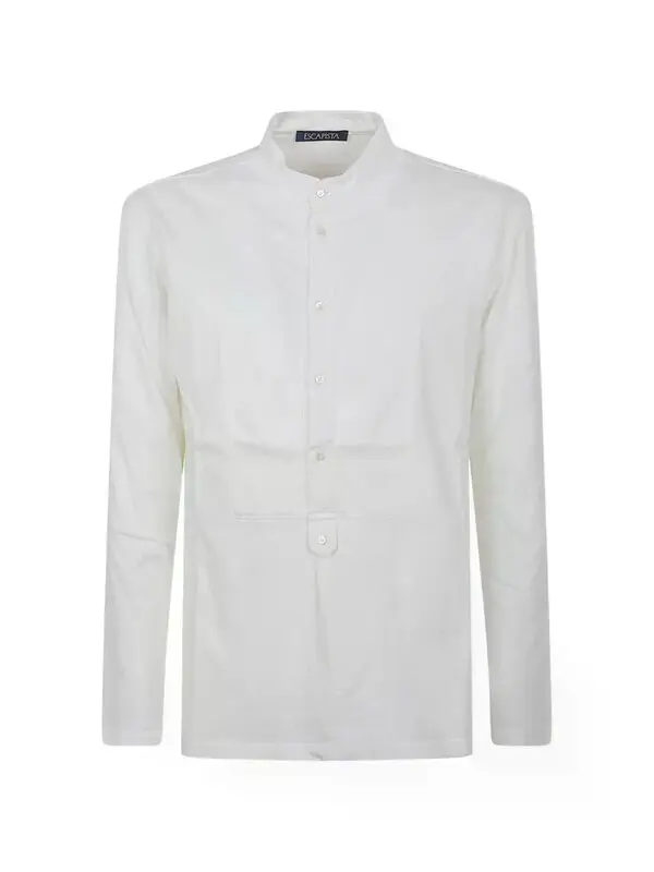 ESCAPISTA Bib-front Band-collar Shirt