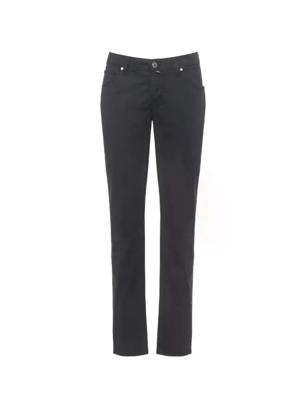 Jacob Cohen Straight Leg Jeans With Logo Patch - Black
